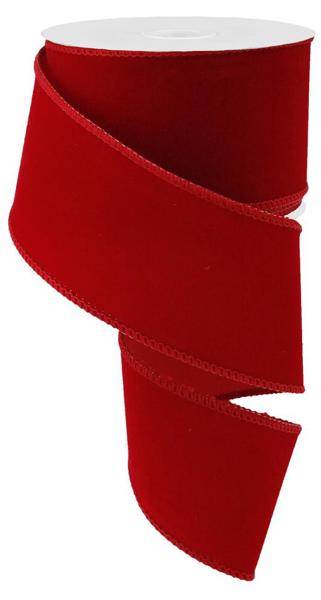 2.5" Outdoor Velvet Ribbon: Red (10 Yards) RL195524 – White Bayou ...