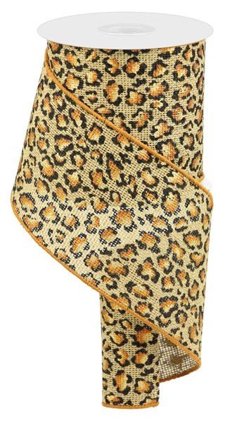4" Metallic Animal Print/Burlap: Natural, Black, Rust, Gold (10 Yards ...
