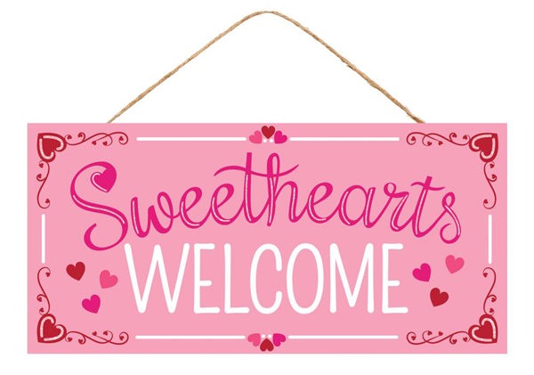 12.5" Sweethearts Welcome Sign - AP7873 – White Bayou Wreaths & Supply