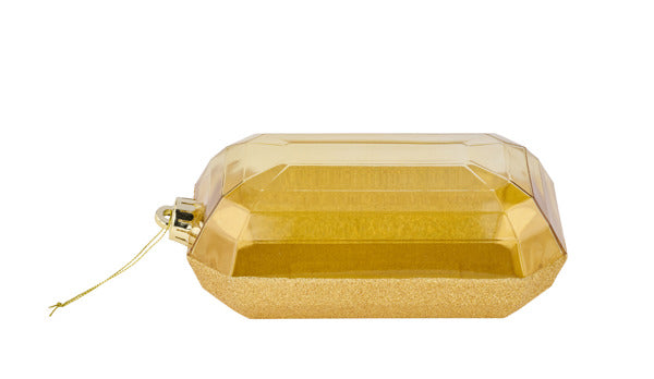 8"L x 5"W Glitter Rectangle Gem Ornament: Gold - XJ563508 – White Bayou ...